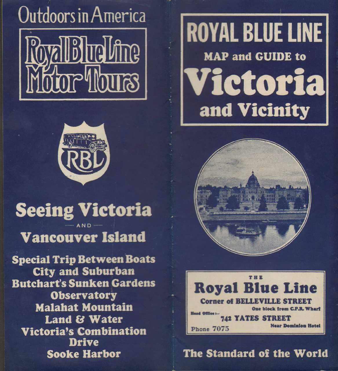 ROYAL BLUE LINE MAP AND GUIDE TO VICTORIA AND VICINITY
